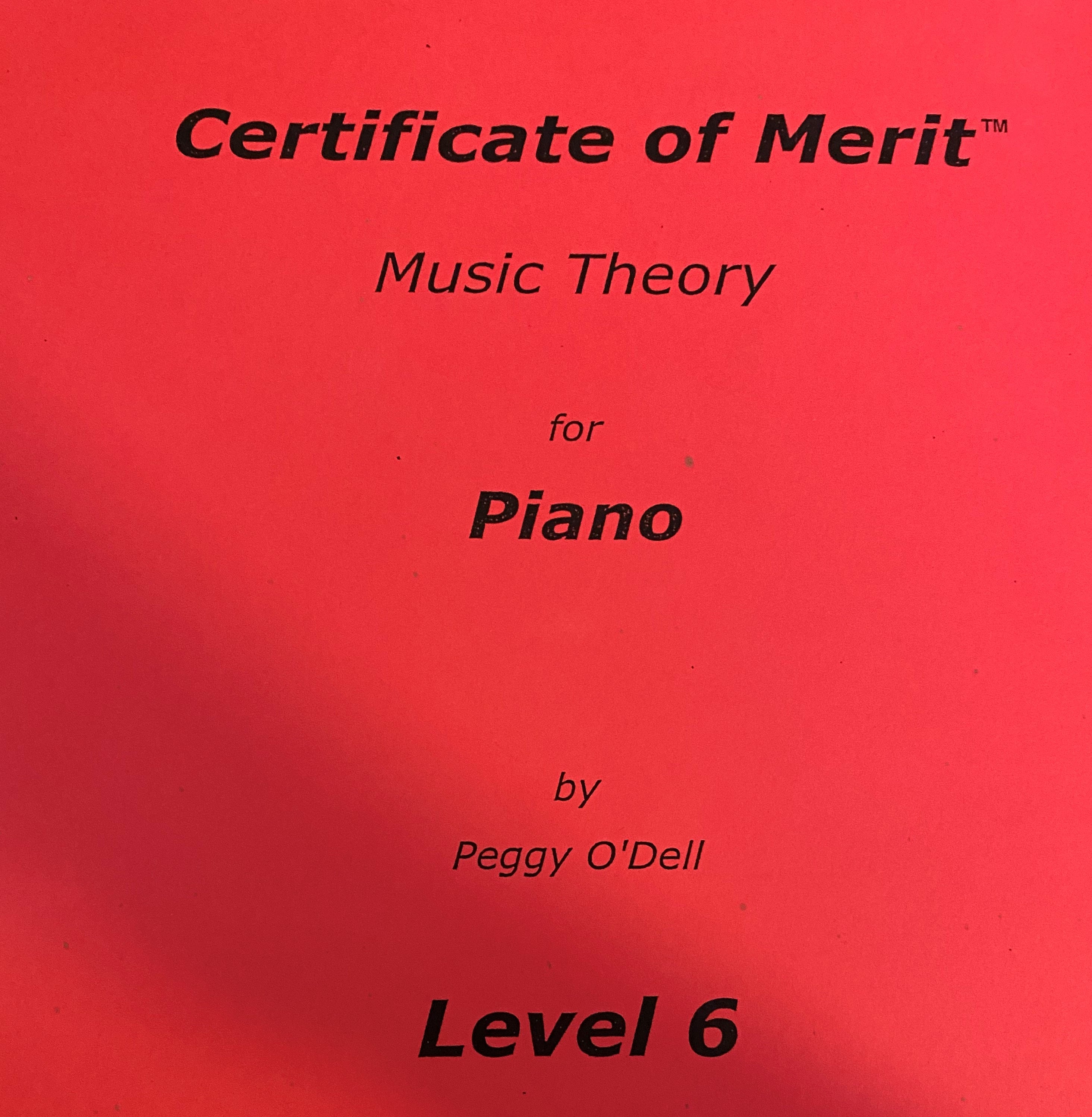 Level 6 Certificate of Merit Music Theory for Piano | PODell Music